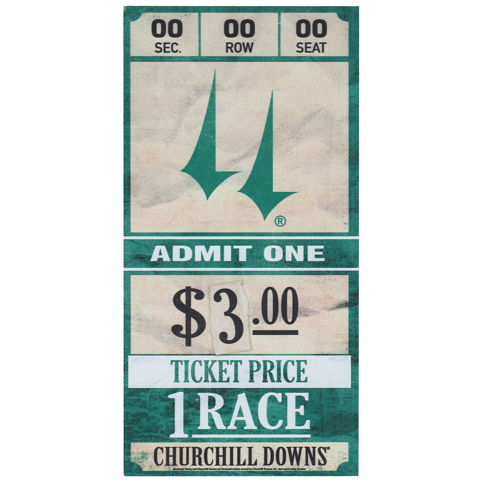 WinCraft Churchill Downs 6'' x 12'' Ticket Wood Sign Multicolor 4768630 ...