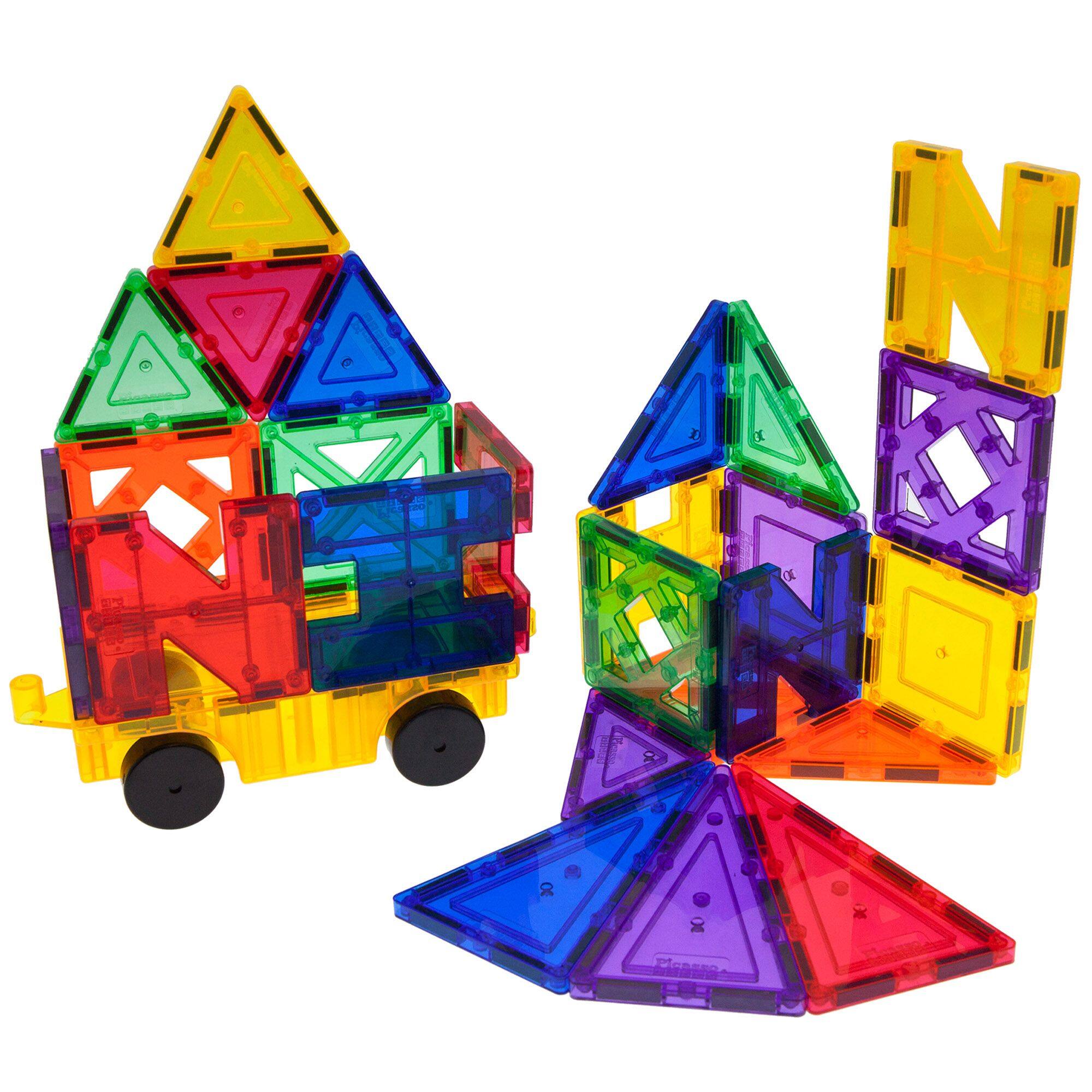 PicassoTiles PICASSO TILES 26 PC Magnetic Tiles, Building Blocks, STEM ...