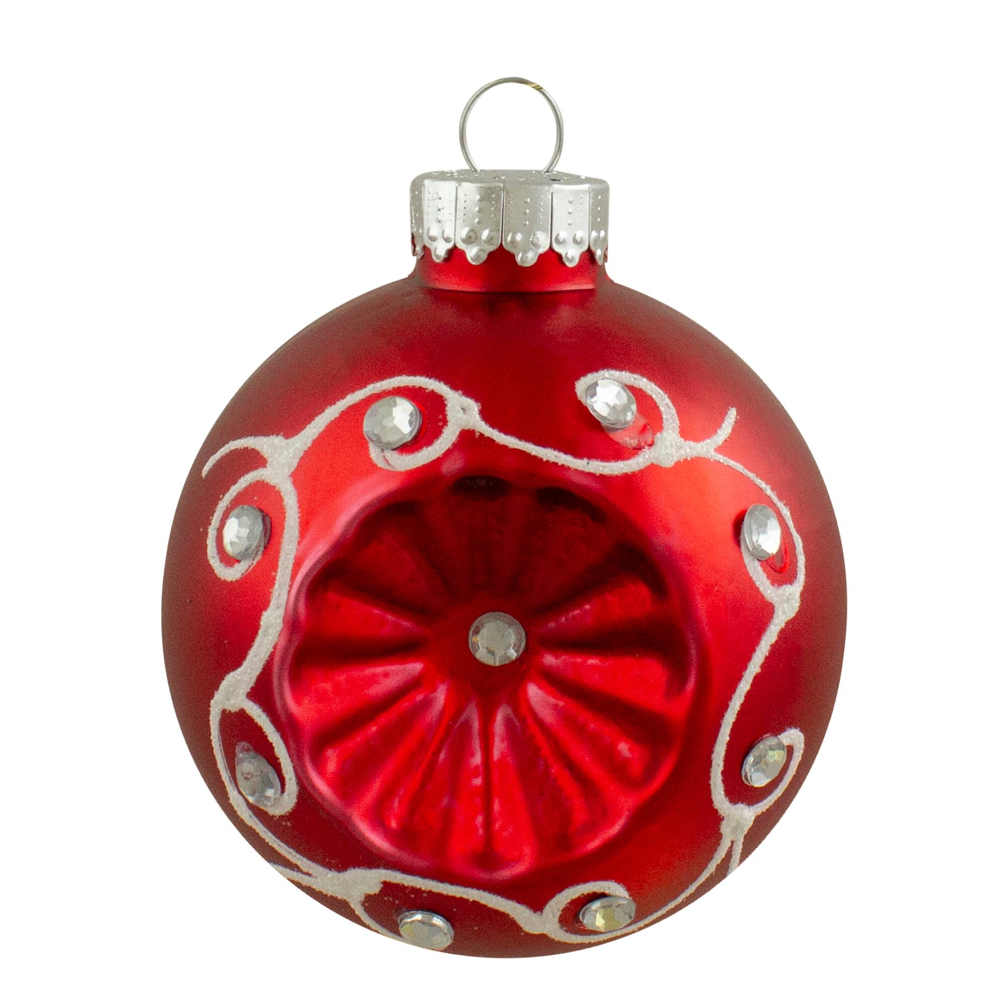 Northlight Jewel Retro Reflector Glass Christmas Ball Ornaments 3.25 ...
