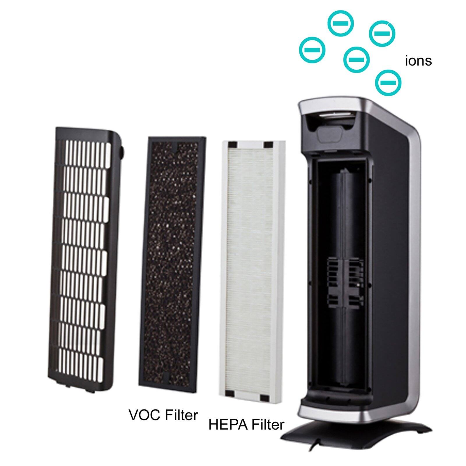 SPT Tower HEPA/VOC Air Cleaner with Ionizer Grey and black AC-2062G ...