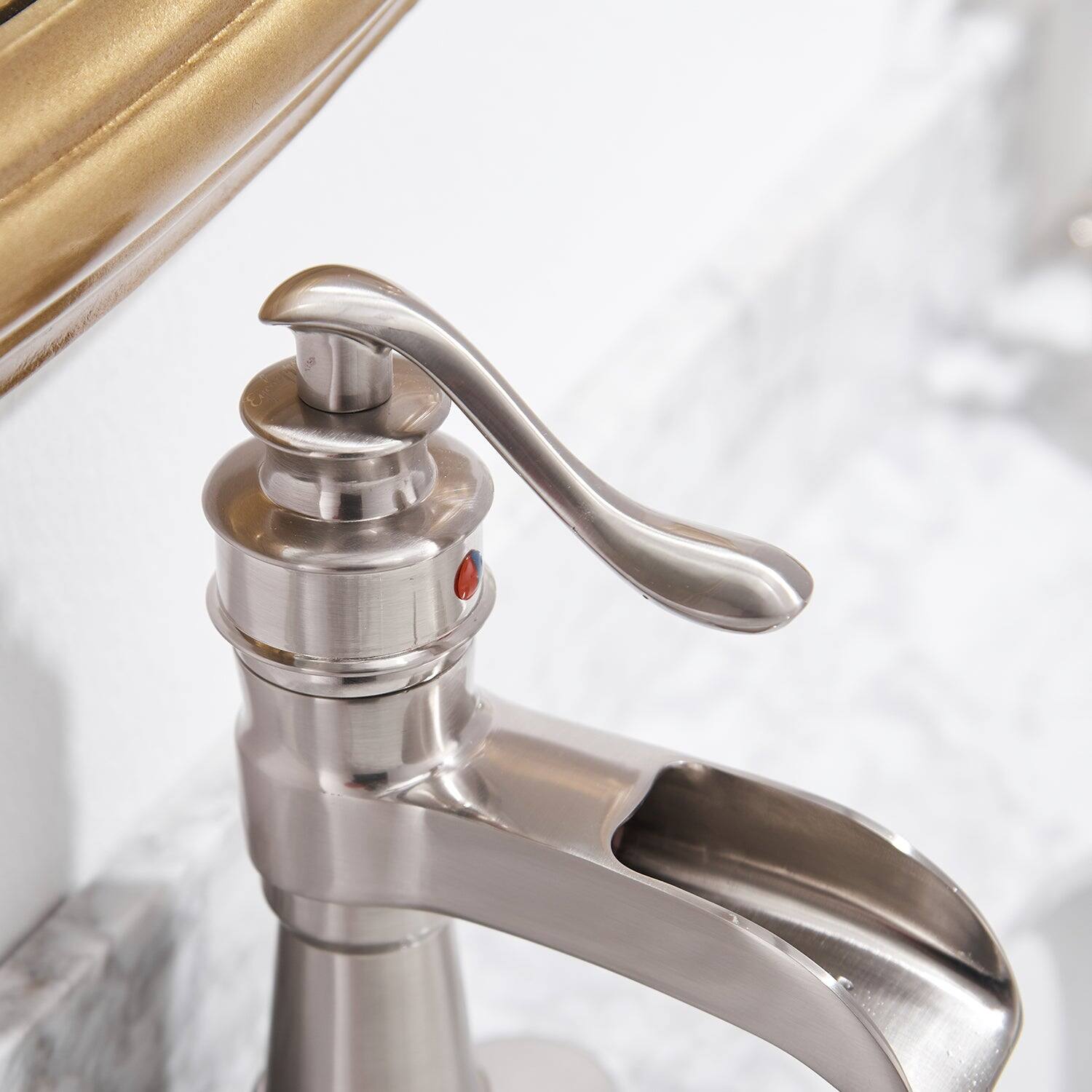 Single Handle Single Hole Bathroom Faucet with Deckplate Included and ...
