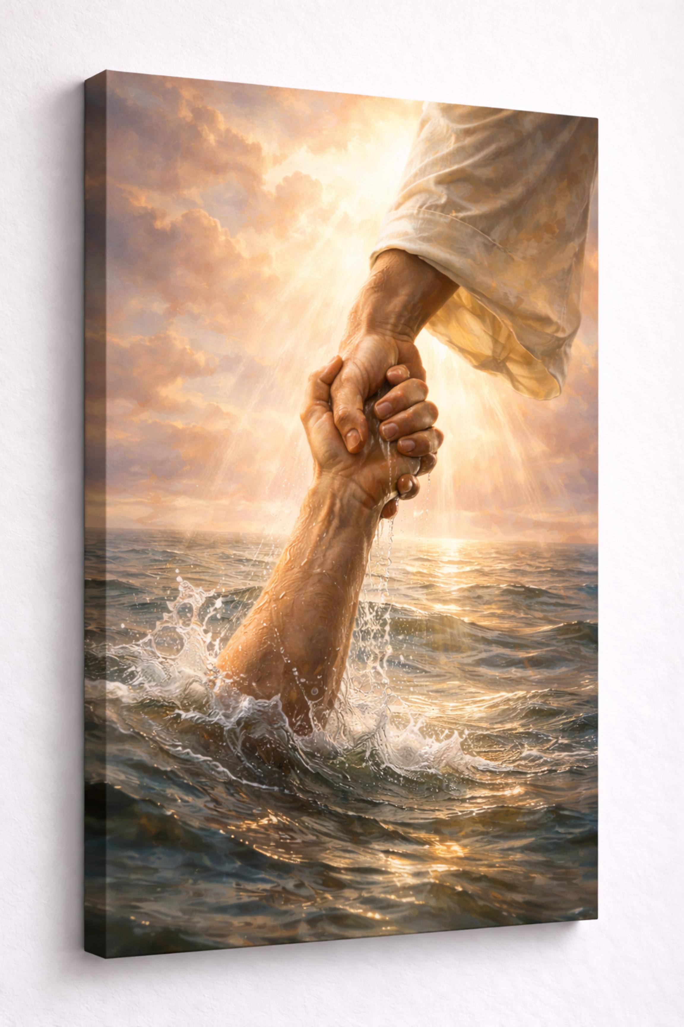 FC Design Large Ocean Rescue Hand Of Jesus Hope Canvas 24x36" Ready to ...
