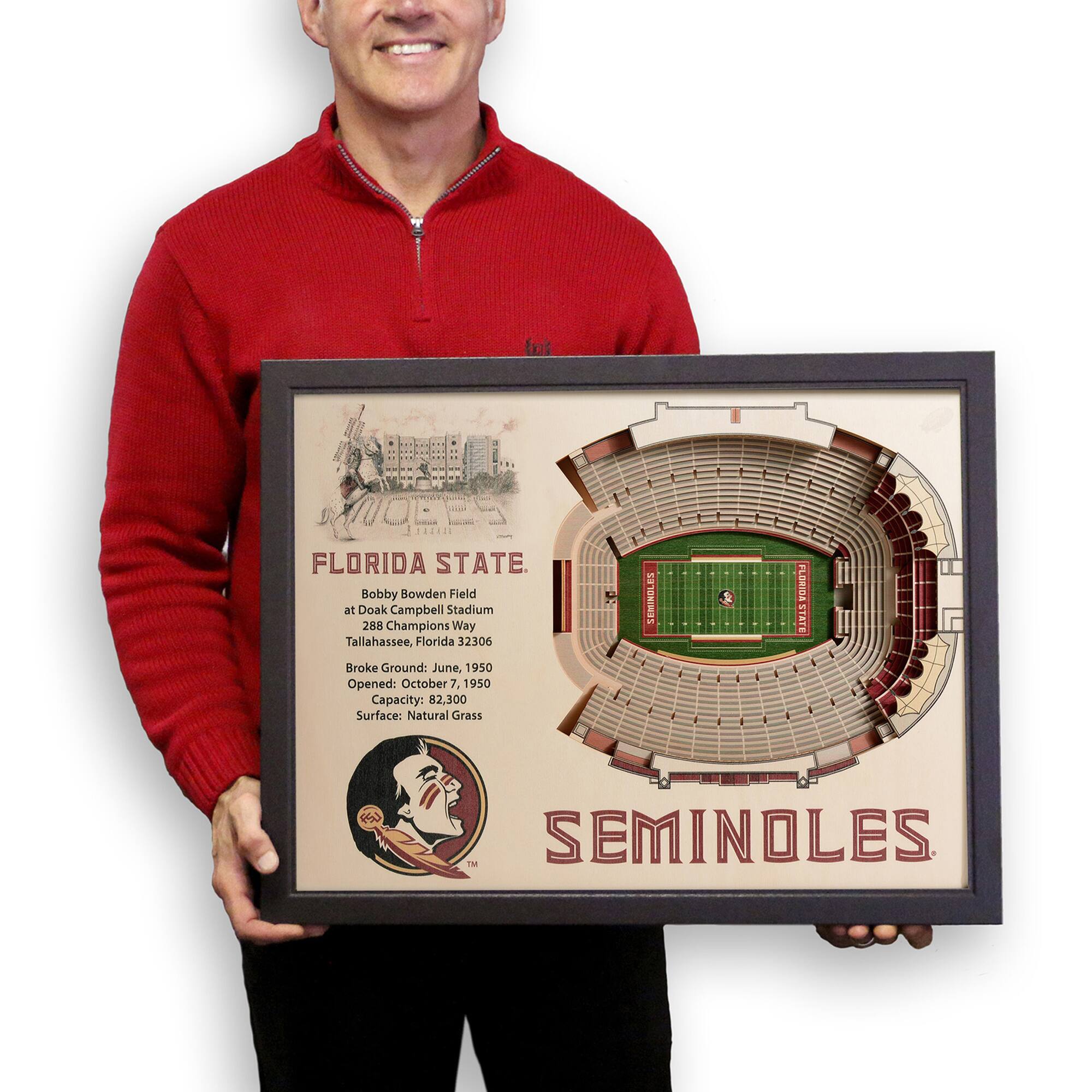 YouTheFan Florida State Seminoles 25.5" x 19.5" Doak Campbell Stadium ...