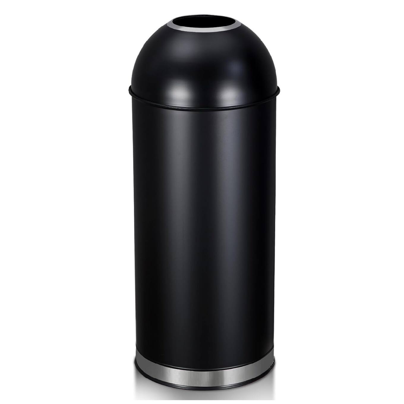 Qeetex Trash Can with Round Open Top, Garbage Can with Straight Pitch ...