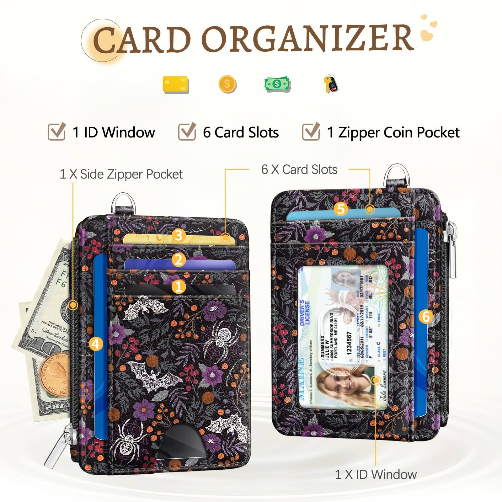 Jadie Link Goth Bat Credit Card Holder Small Wallet Women Gothic Slim ...