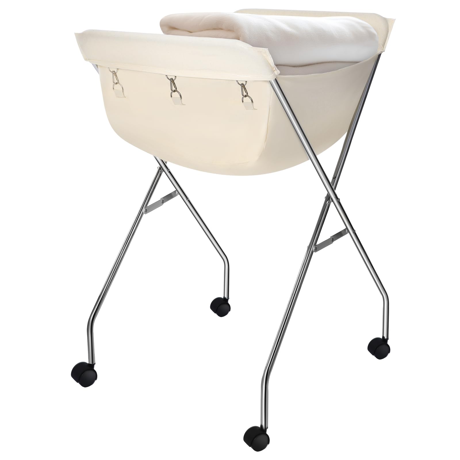 DORLUKFU Rolling Laundry Basket with Wheels, Foldable Rolling Laundry ...