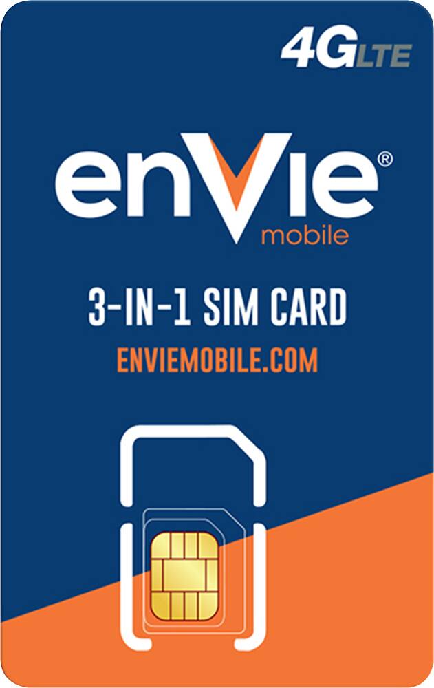 Best Buy: H2O Wireless Smart SIM Card Kit Orange ENVIE 3 IN 1 CDMA SIM CARD