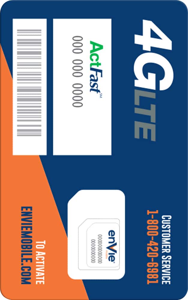 Best Buy: H2O Wireless Smart SIM Card Kit Orange ENVIE 3 IN 1 CDMA SIM CARD