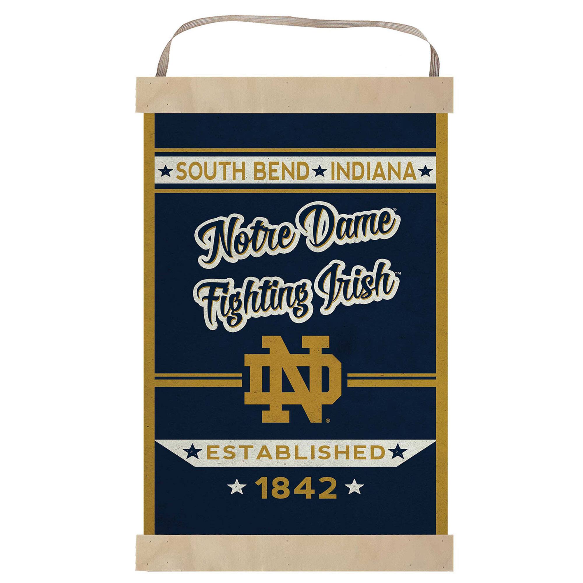 Jardine Notre Dame Fighting Irish Faux Rust Banner Sign Navy 4941573 ...
