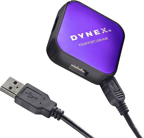 Best Buy: Dynex™ Say It In Color 4-Port USB 2.0 Hub Purple DX-U24H013-PR