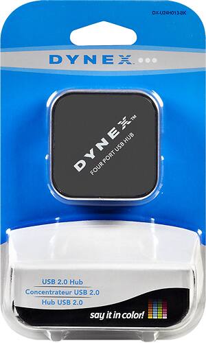 Best Buy: Dynex™ Say It In Color 4-Port USB 2.0 Hub Black DX-U24H013-BK
