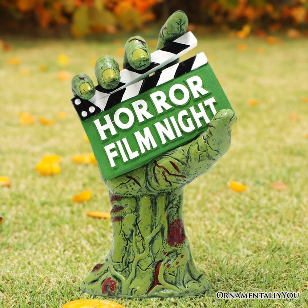 OrnamentallyYou Horror Film Night Zombie Hand Statue, 10" Solar Powered ...