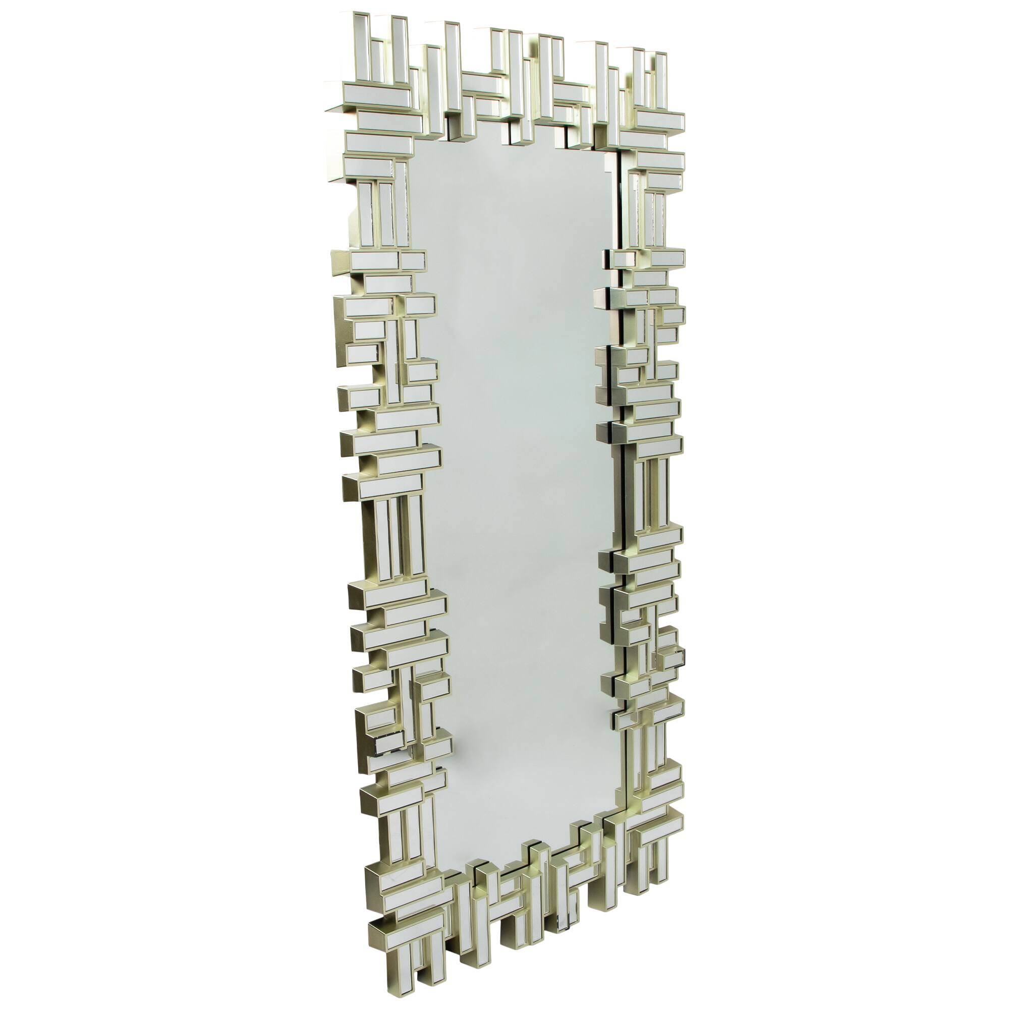 Northlight 47" Champagne Rectangular Modern Home Wall Mirror Gold ...
