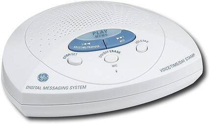 Best Buy: GE Time/Day Stamp Digital Answering Machine White 29888GE1