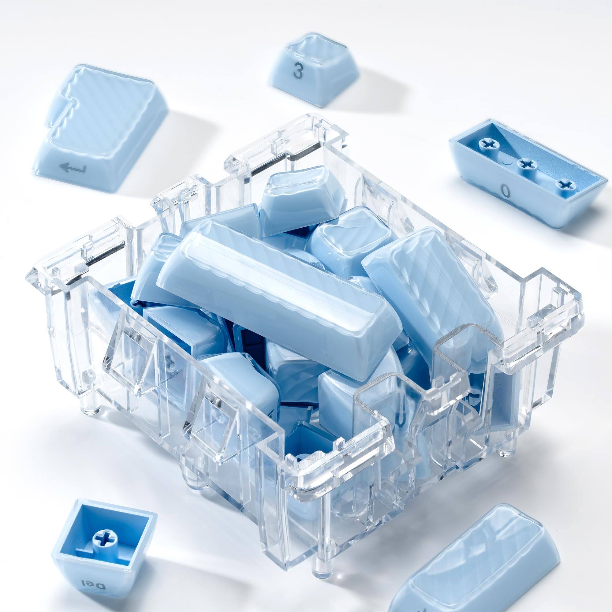 Comfort Essence Xvx Keycaps Crystal 75 65 60 Blue Custom Side Printed ...