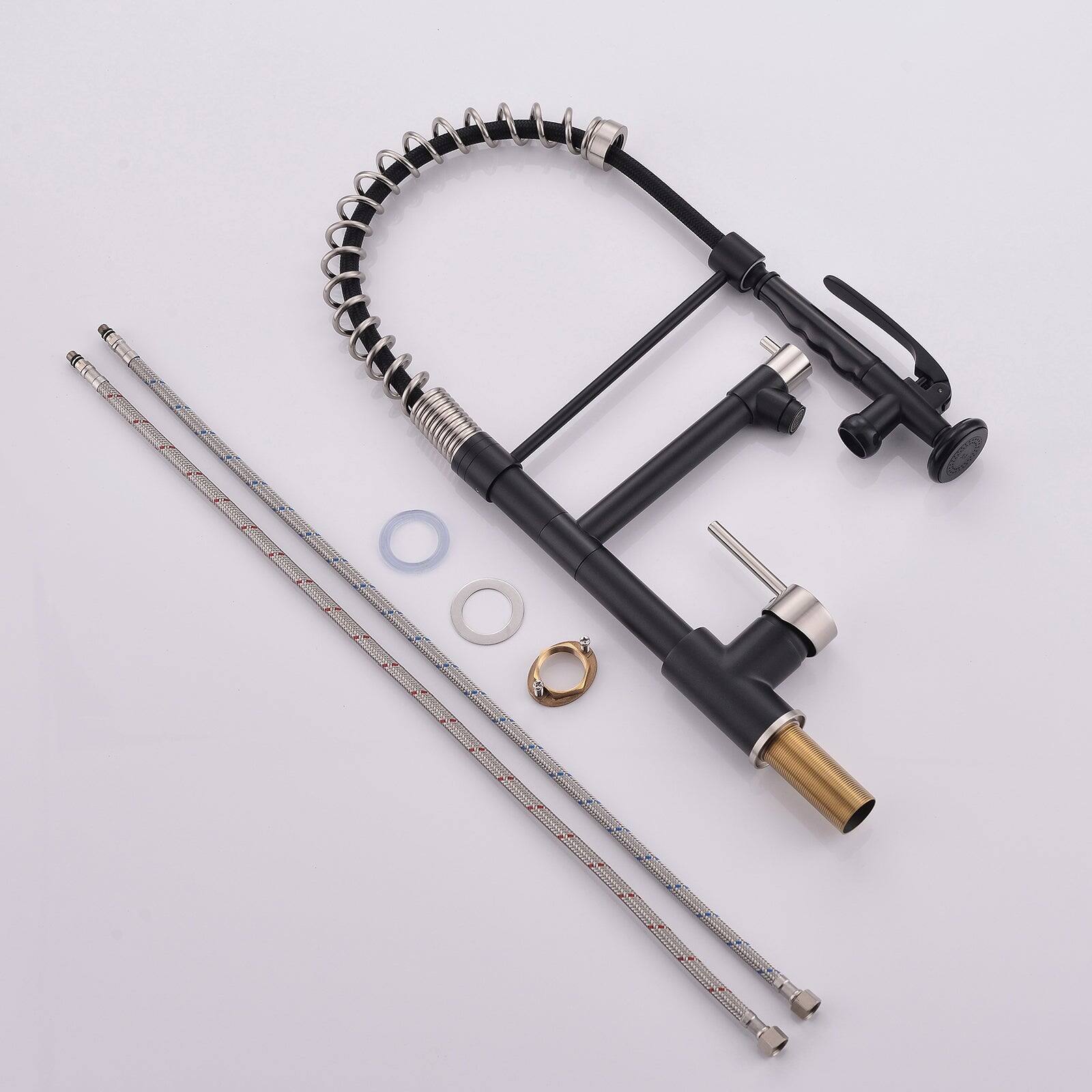 Dual Function Single Handle Gooseneck Pull Down Sprayer Kitchen Faucet ...