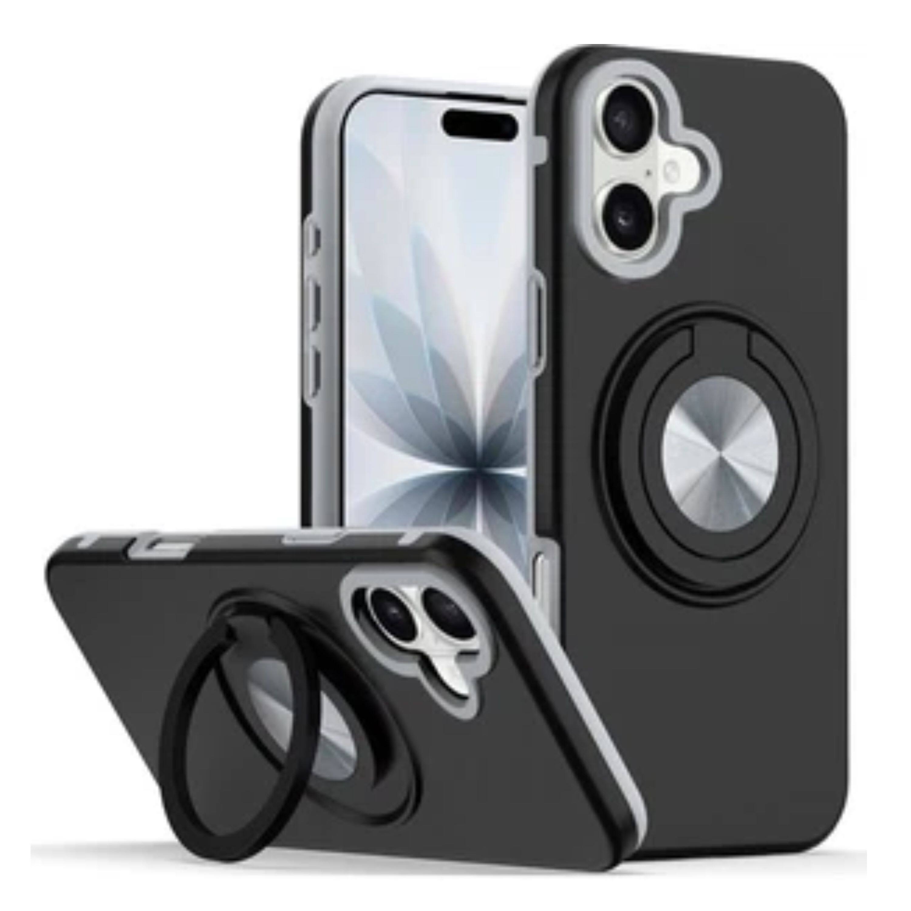 Kitcheniva Solid Rugged Shockproof Phone Case With 360 Stand Tempered ...