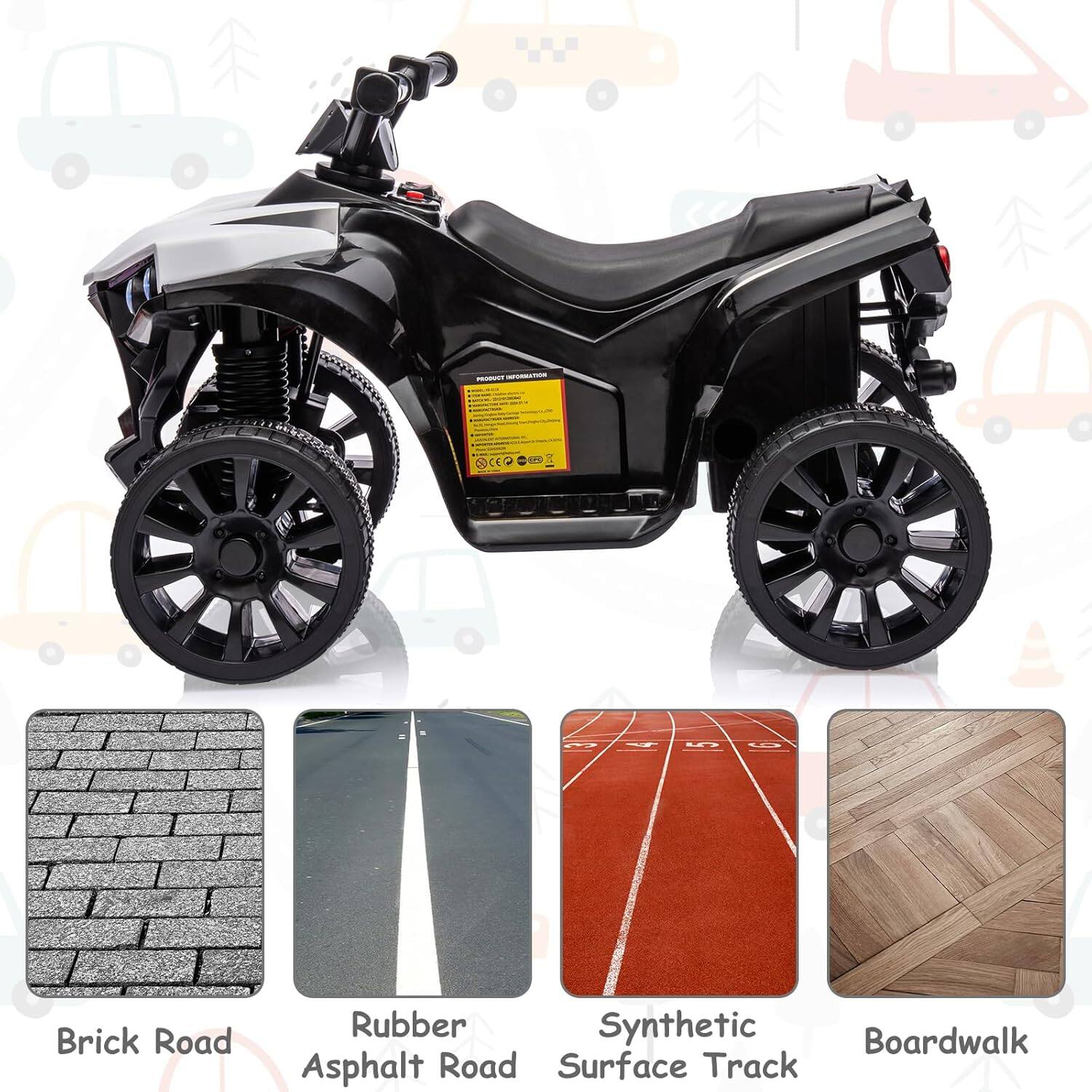 GARVEE 6V Electric Ride On ATV for Toddlers, Battery Powered 4 Wheeler ...