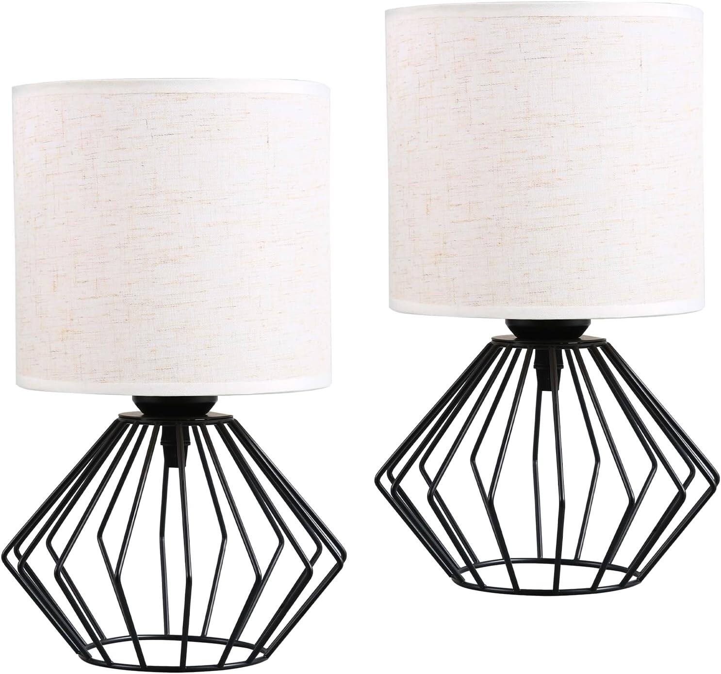 Stamp n Camp Hamilyeah Bedside Lamps Set of 2 Table Lamps with Linen ...