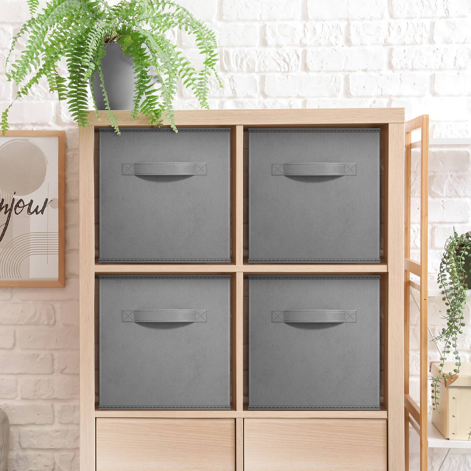 Sorbus Fabric Storage Cubes, 4 Foldable Storage Bins for Organizing ...