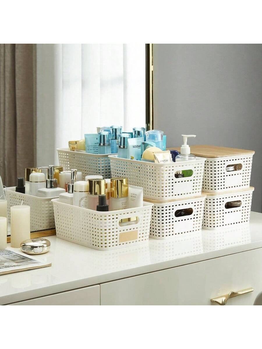 Live At Space Small Plastic Storage Bins with Lids 5.2qt Stackable Box ...