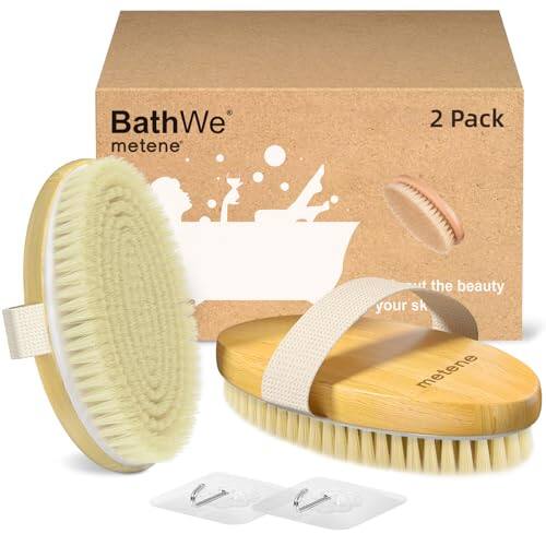 ESBANY 2 Pack Dry Body Brushes, Exfoliating Body Scrubbers, Natural ...