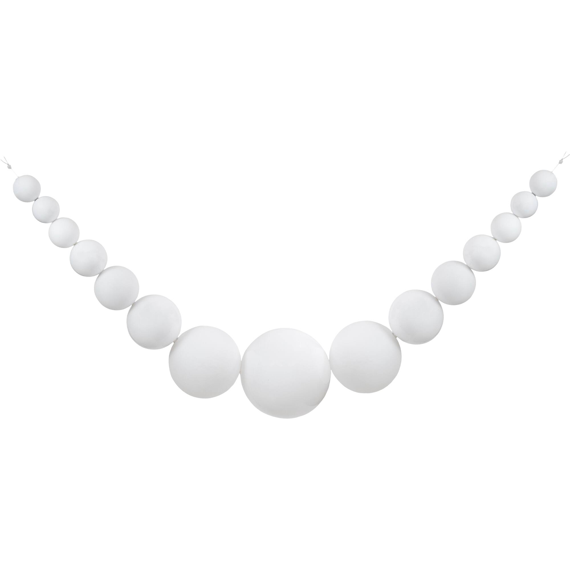 Northlight 6' Shiny and Matte Shatterproof Ball Christmas Swag White ...