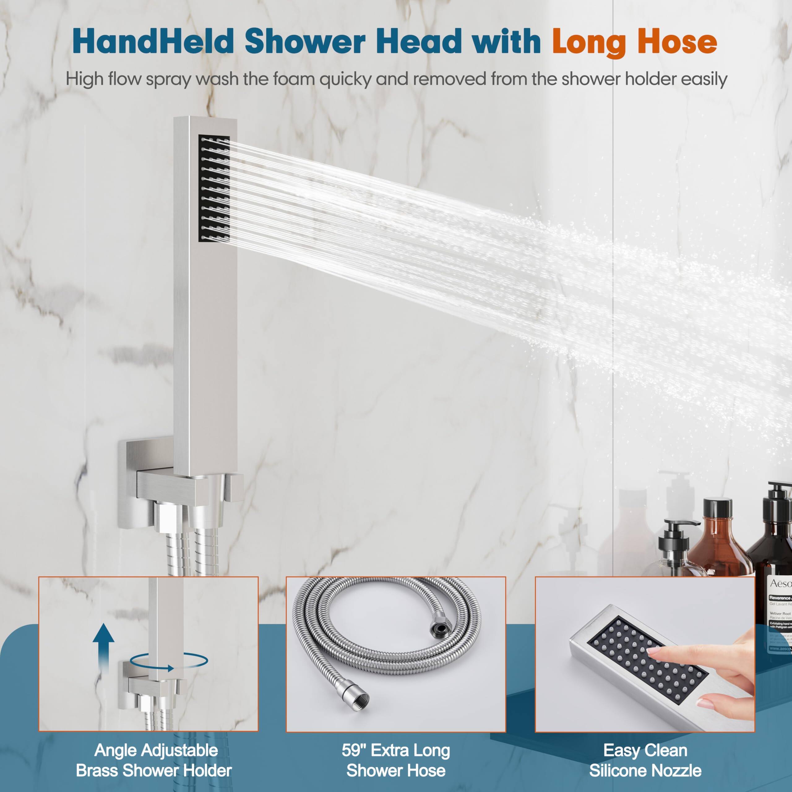 Paradigms Interiors Shower System High Head With Handheld Spray Combo ...