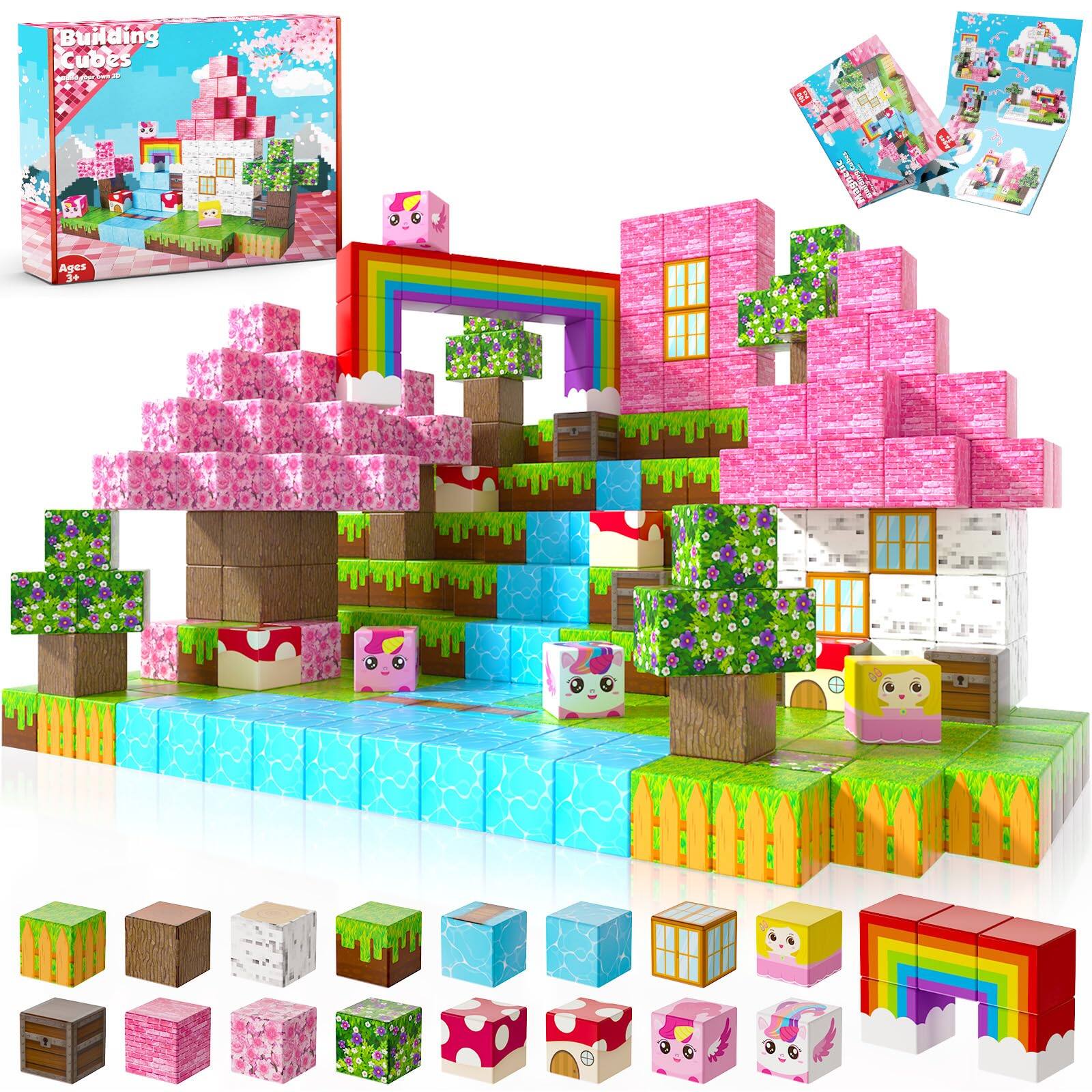 Leash Valley Magnetic Blocks Building Blocks Princess Castle Set Stem ...