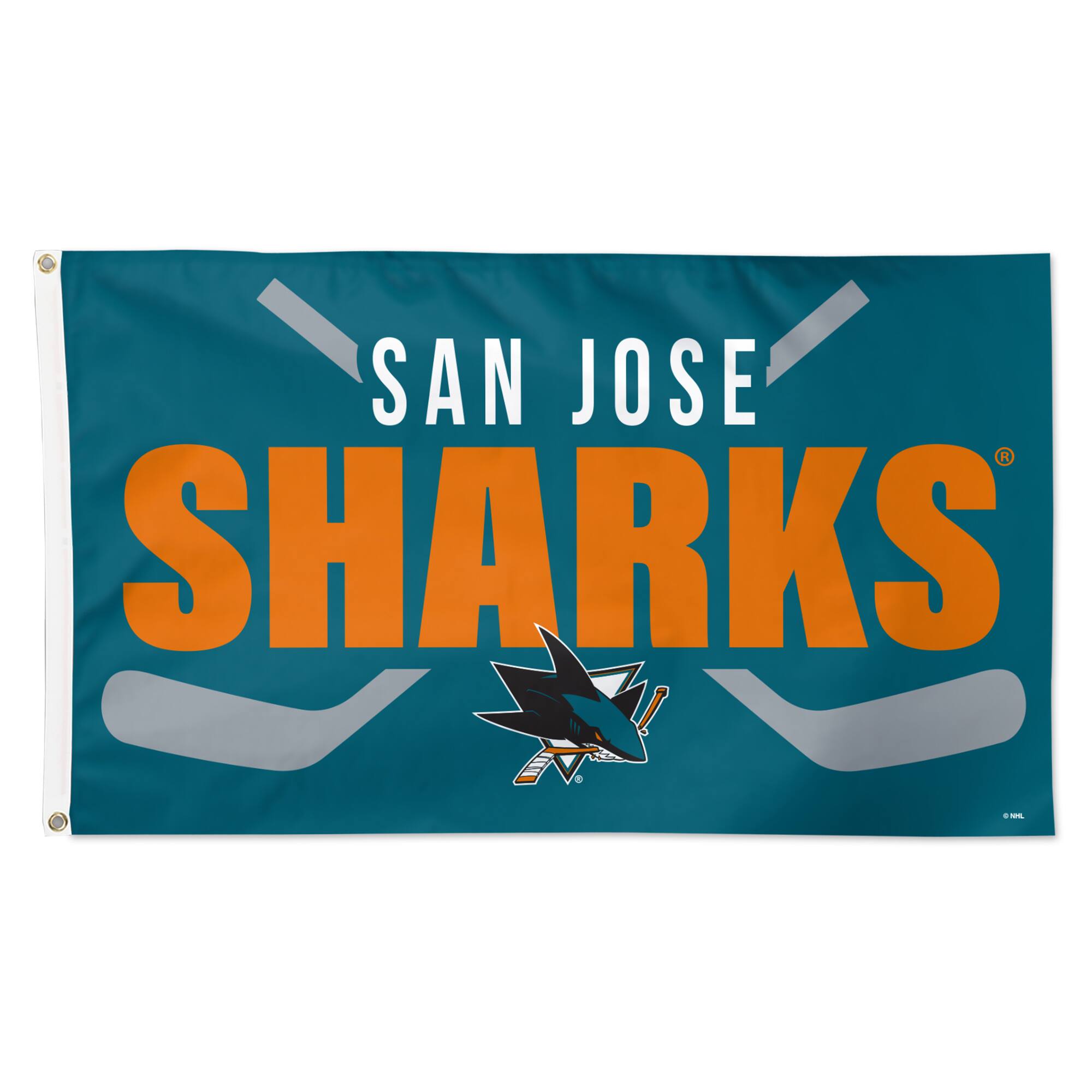 WinCraft San Jose Sharks 3' x 5' Hockey Stick Deluxe Single Sided Flag ...