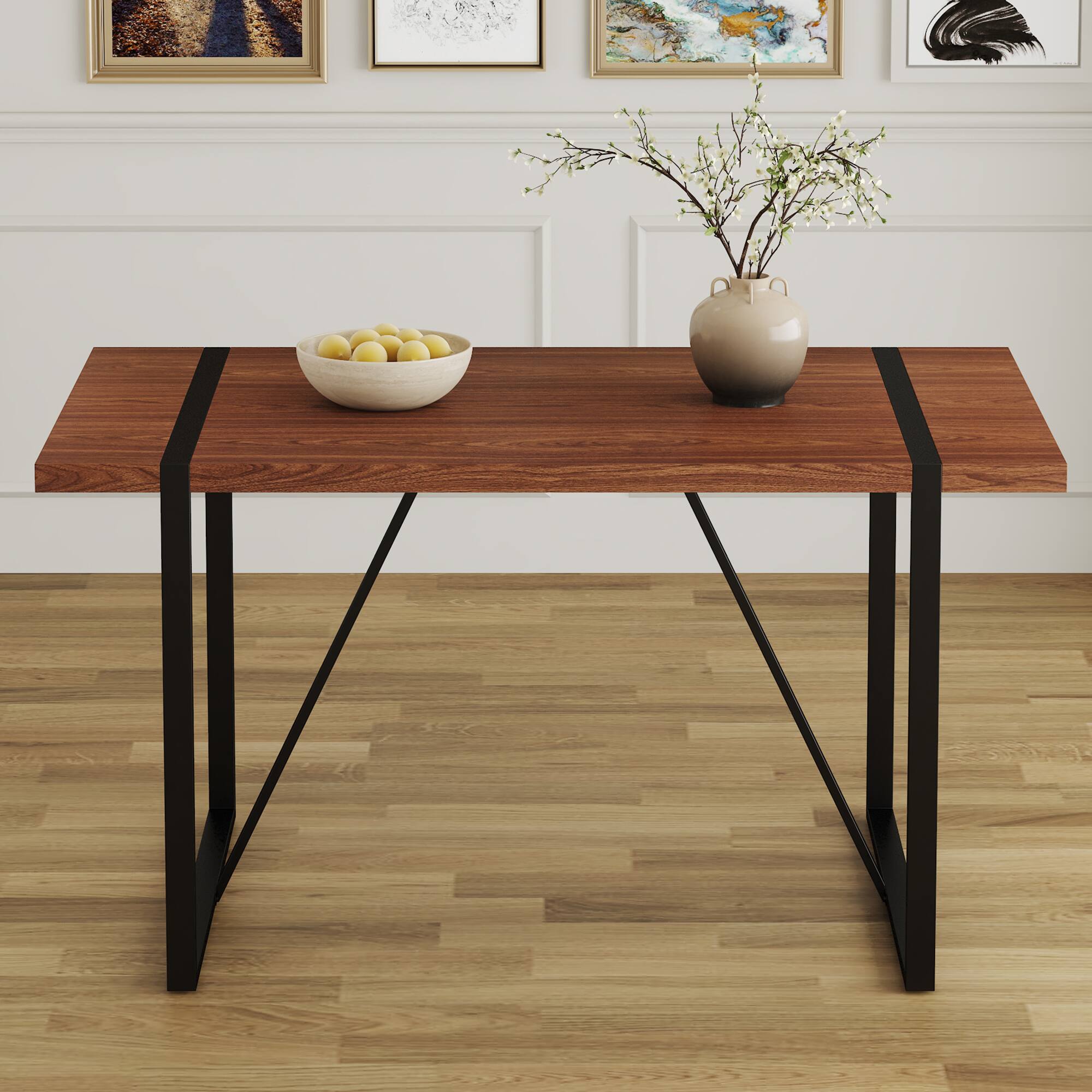 APRILSOUL Industrial Rectangular Mdf Dining Table 46 Person 15 Inch Top ...