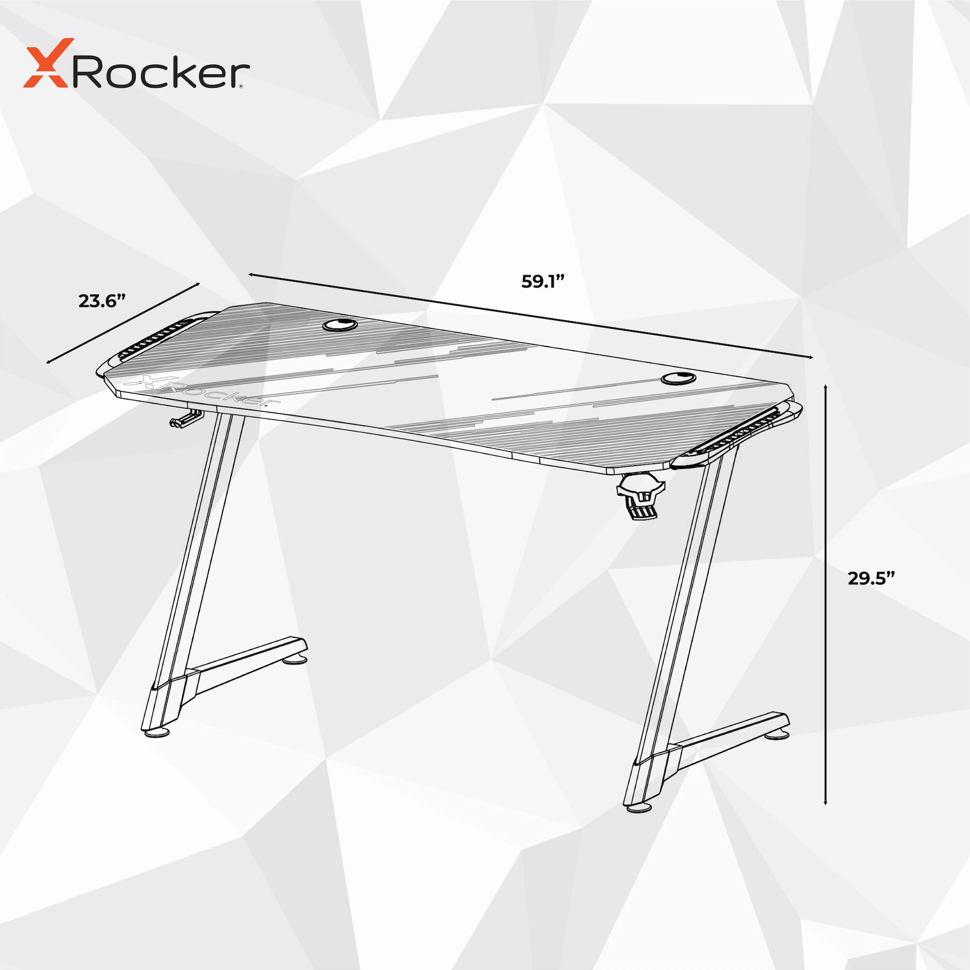 Best Buy: X Rocker Jaguar LED Gaming Desk with XL Mousepad and Game ...