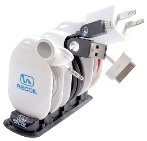 Best Buy: Recoil Cable Winders (3-Count) White/Black RC02B-MMLWB