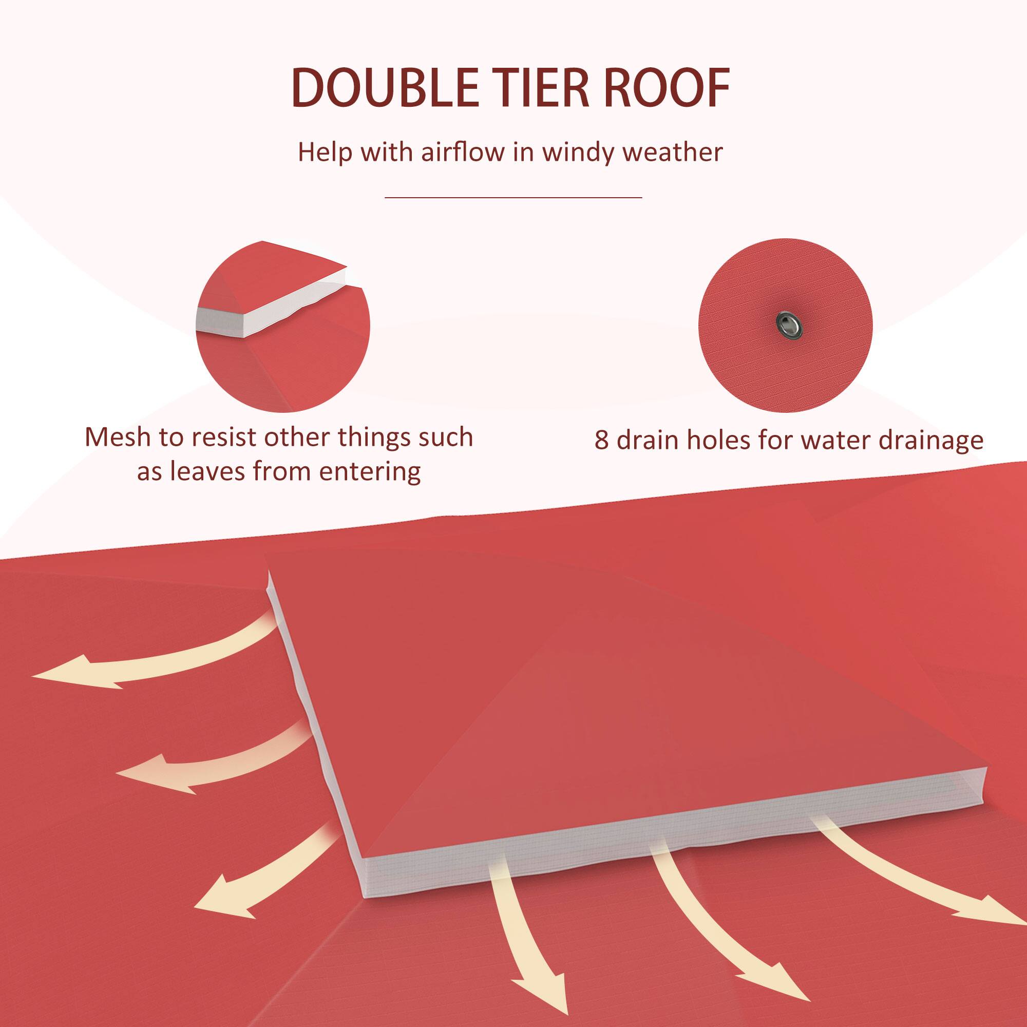 APRILSOUL 10x12 FT Gazebo Canopy Replacement 2 Tier Outdoor Gazebo ...