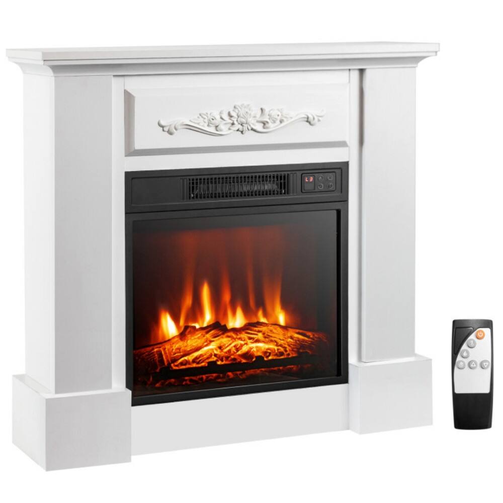 Sugift 1400W TV Stand Electric Fireplace Mantel with Remote Control ...
