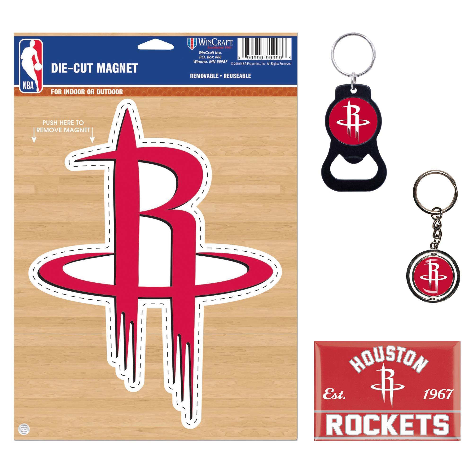 WinCraft Houston Rockets 4 Pack Key Rings and Magnets Set Multicolor ...