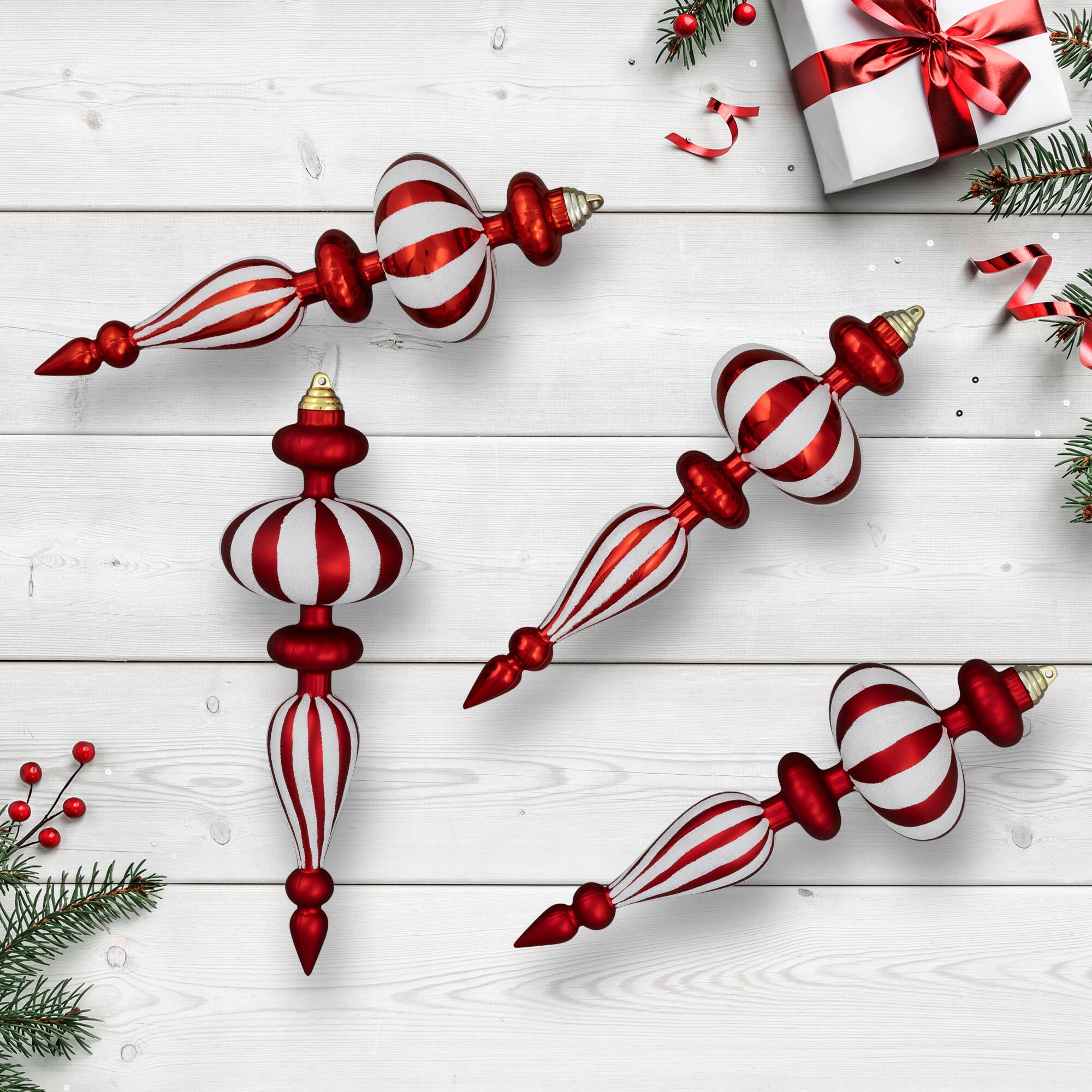 Northlight Shatterproof Commercial Size Finial Christmas Ornaments 14 ...