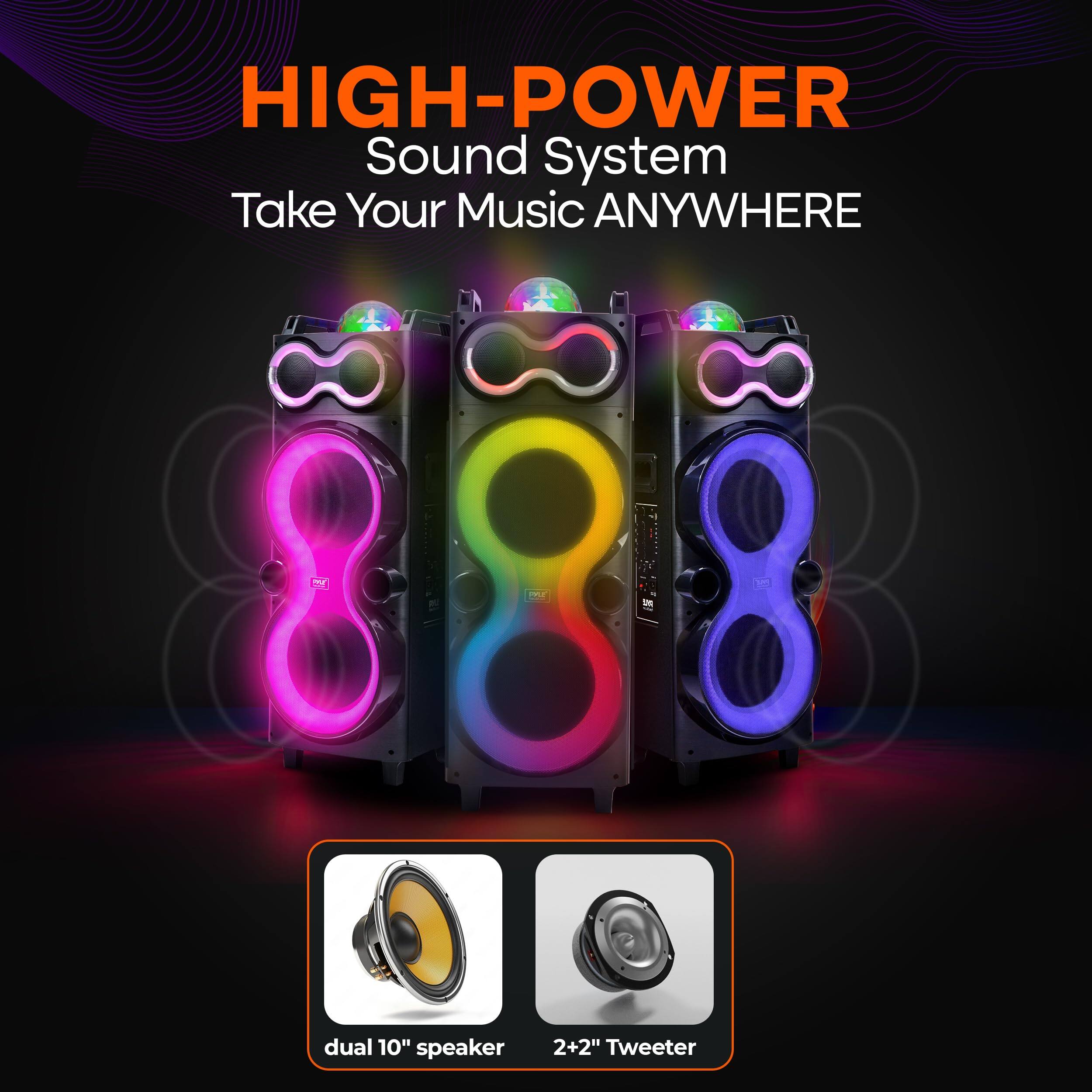 PYLE Audio Large Bluetooth Party Speaker Big Black PPHP1028 - Best Buy