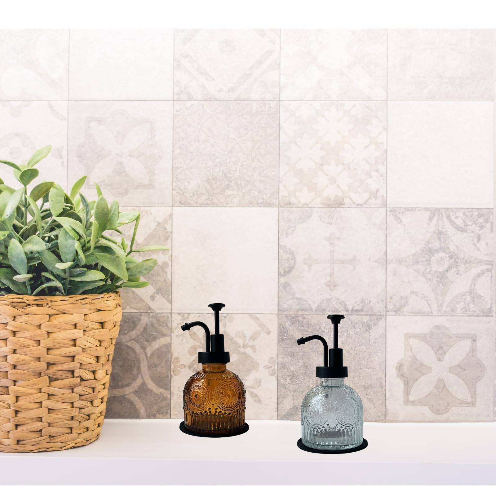 Dapper Styles Vintage Soap Dispenser For Bathroom Glass Kitchen With ...