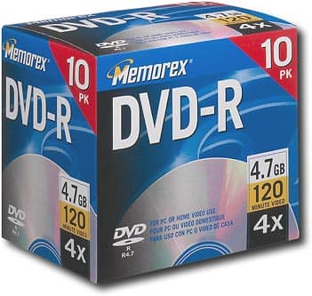 Best Buy: Memorex 10-Pack 4x DVD-R Discs with Jewel Cases 32025576