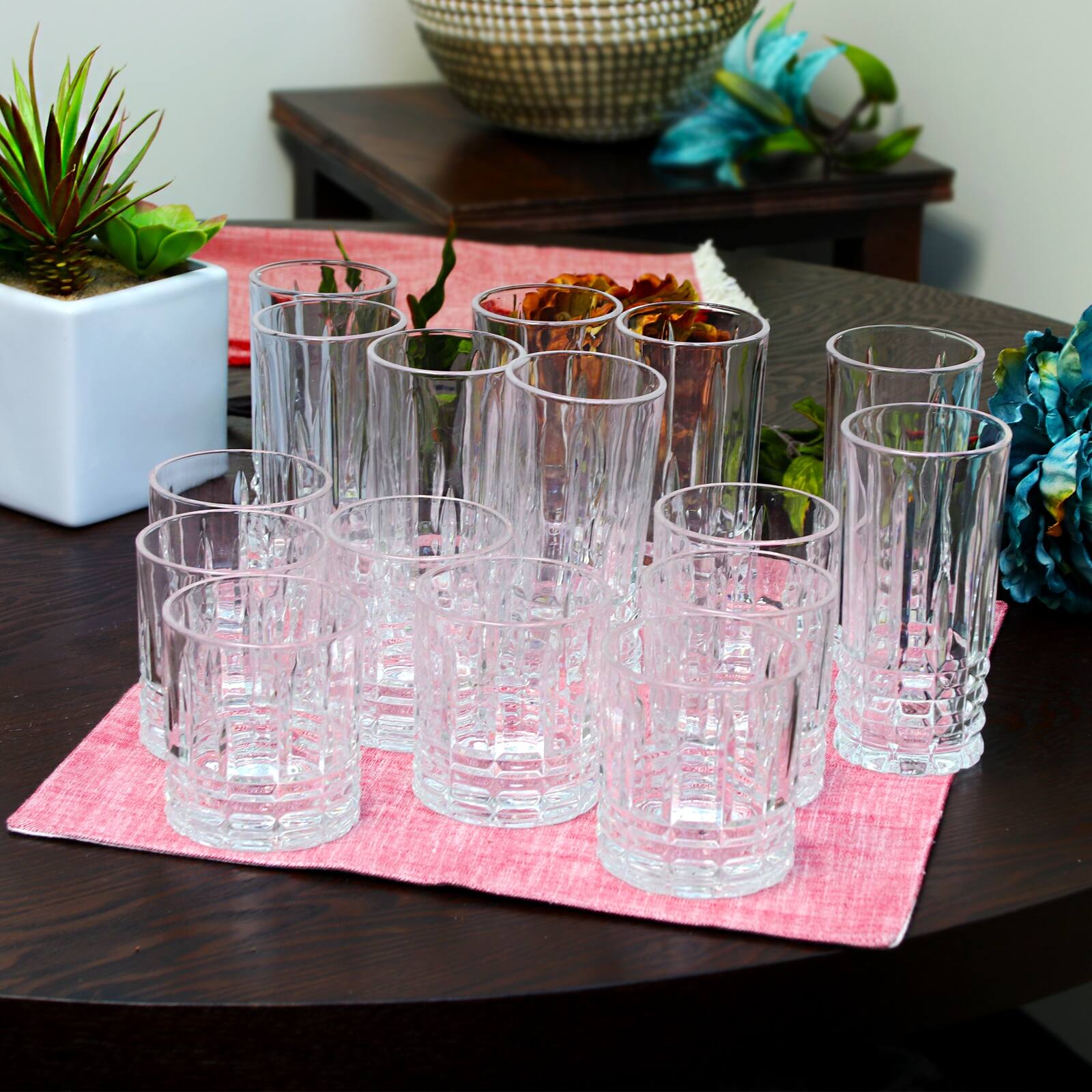 Gibson Home Jewelite 16 Piece Tumbler and Double Old Fashioned Glass ...