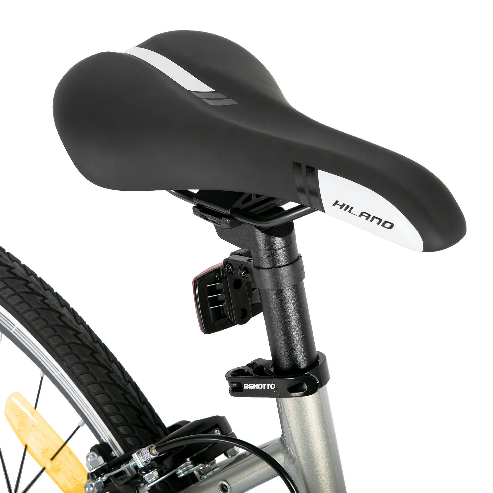 HILAND Flow 700C Adult Hybrid Bike, 7 Speeds Commuter Bicycle for Men ...