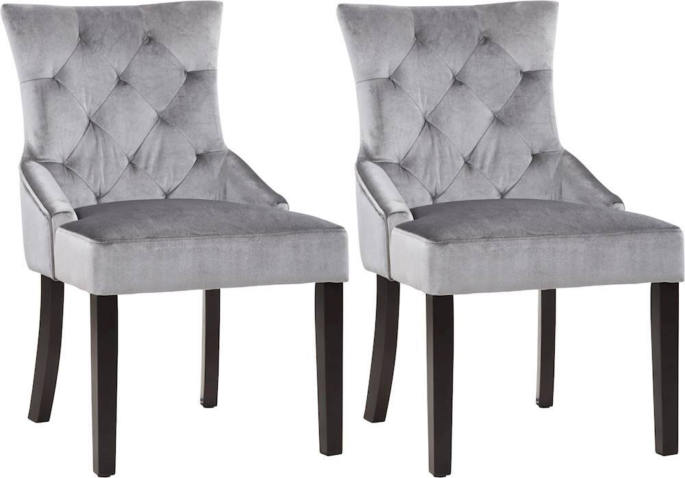 CorLiving Antonio Accent Chairs (Set of 2) Dark Espresso/Soft Gray LAD ...