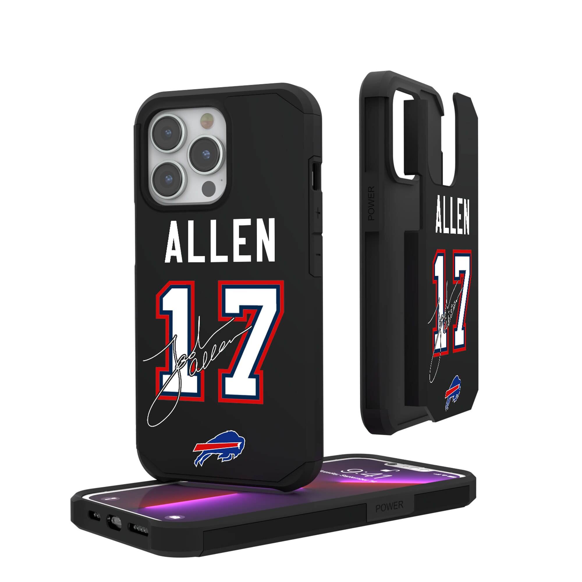 Keyscaper NFL Josh Allen Buffalo Bills iPhone Rugged Case 16 Plus Black ...