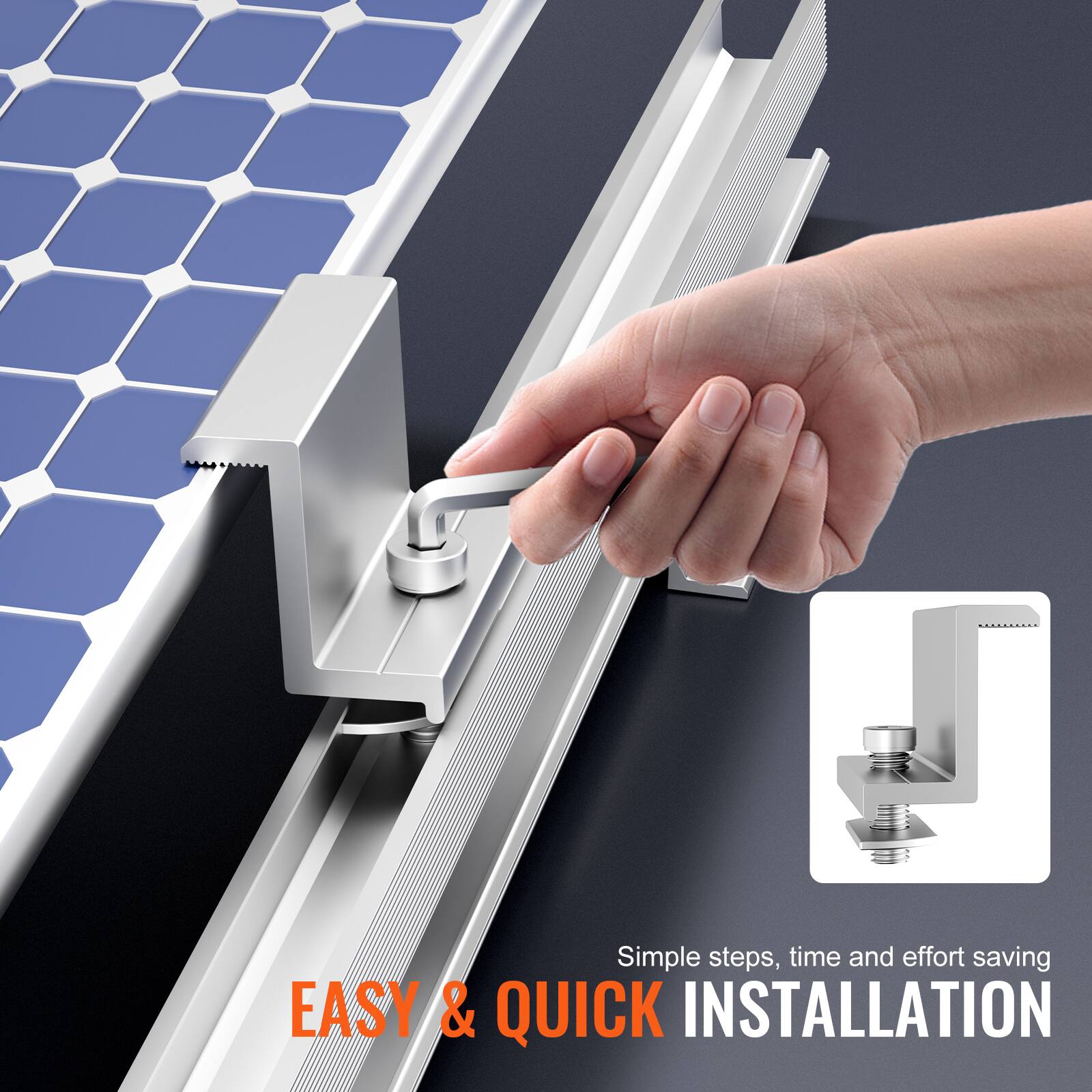 VEVOR Solar Panel Mounting Brackets, Solar Panel Mount Kit with 10 x 4 ...