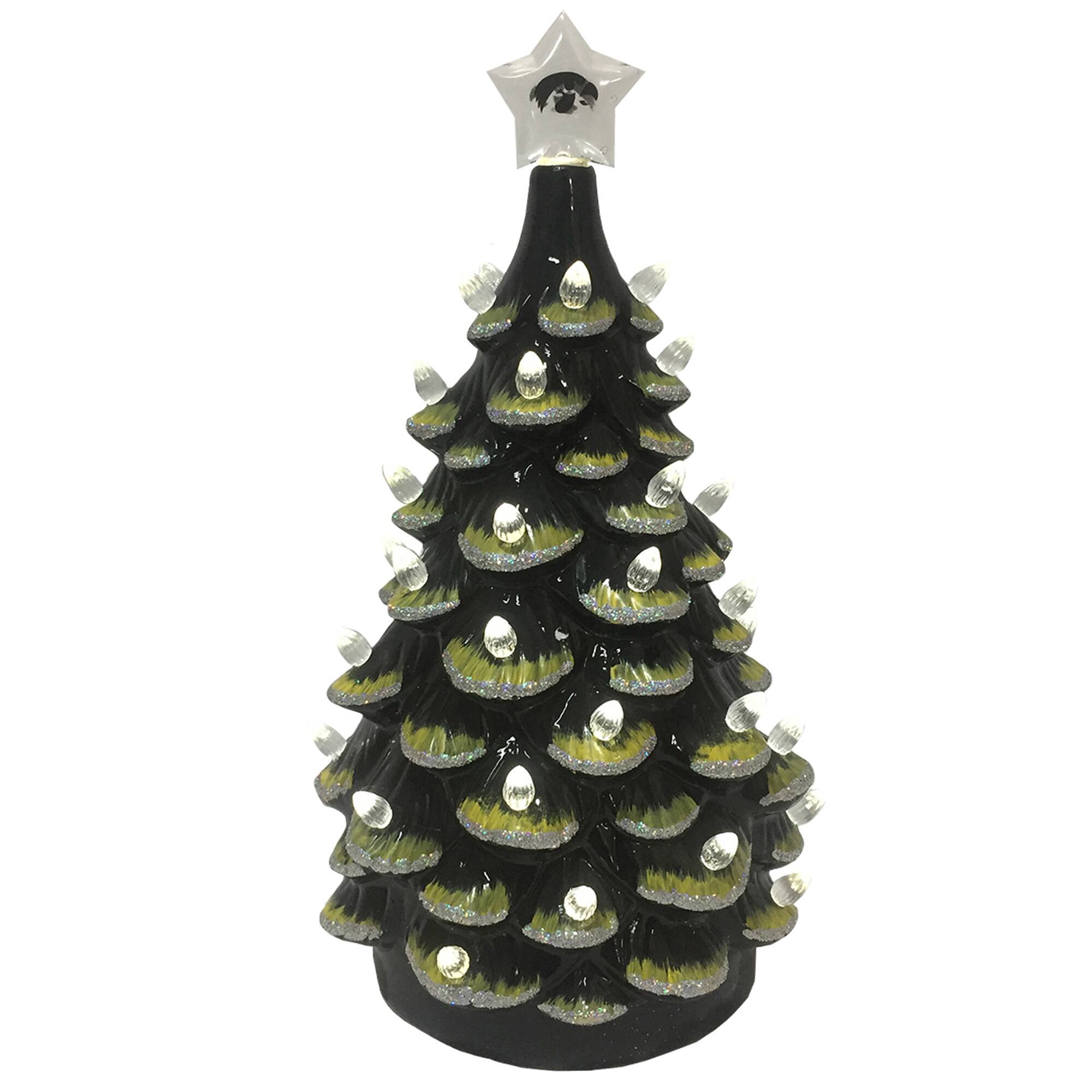 Santa's Workshop Iowa Hawkeyes 14'' Ceramic Tree Black 4545238 - Best Buy