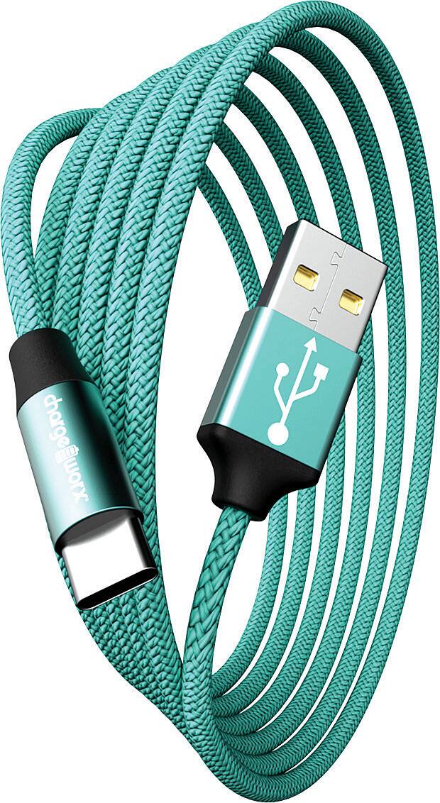Best Buy: Chargeworx 10' USB to USB-C Cable Teal CHA-CX4881TL