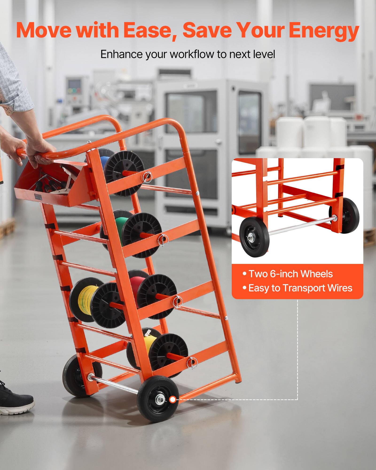 VEVOR Wire Spool Rack, 11 Rods, Multi Spool Wire Rack Dispenser, Cable ...