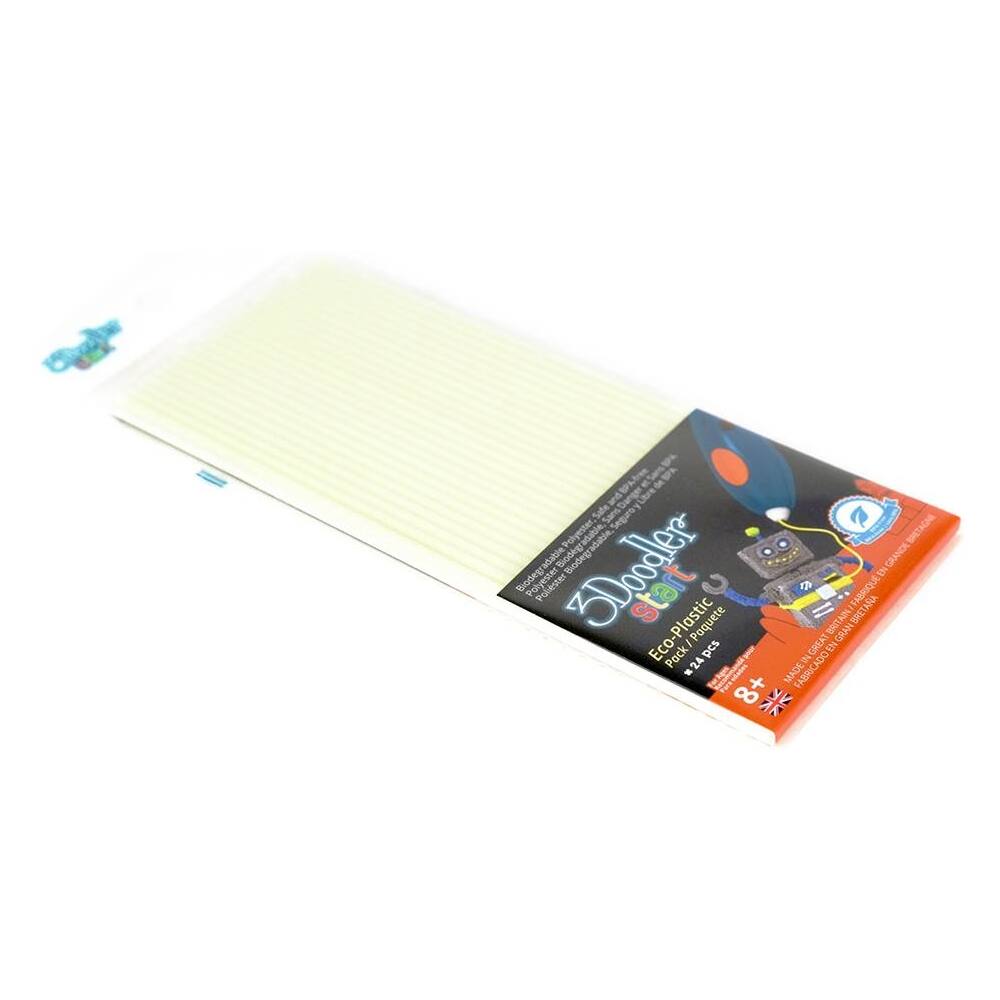 Eco Plastic Filament for 3Doodler Start (24 pack) Ghostly Glow 3DS ...
