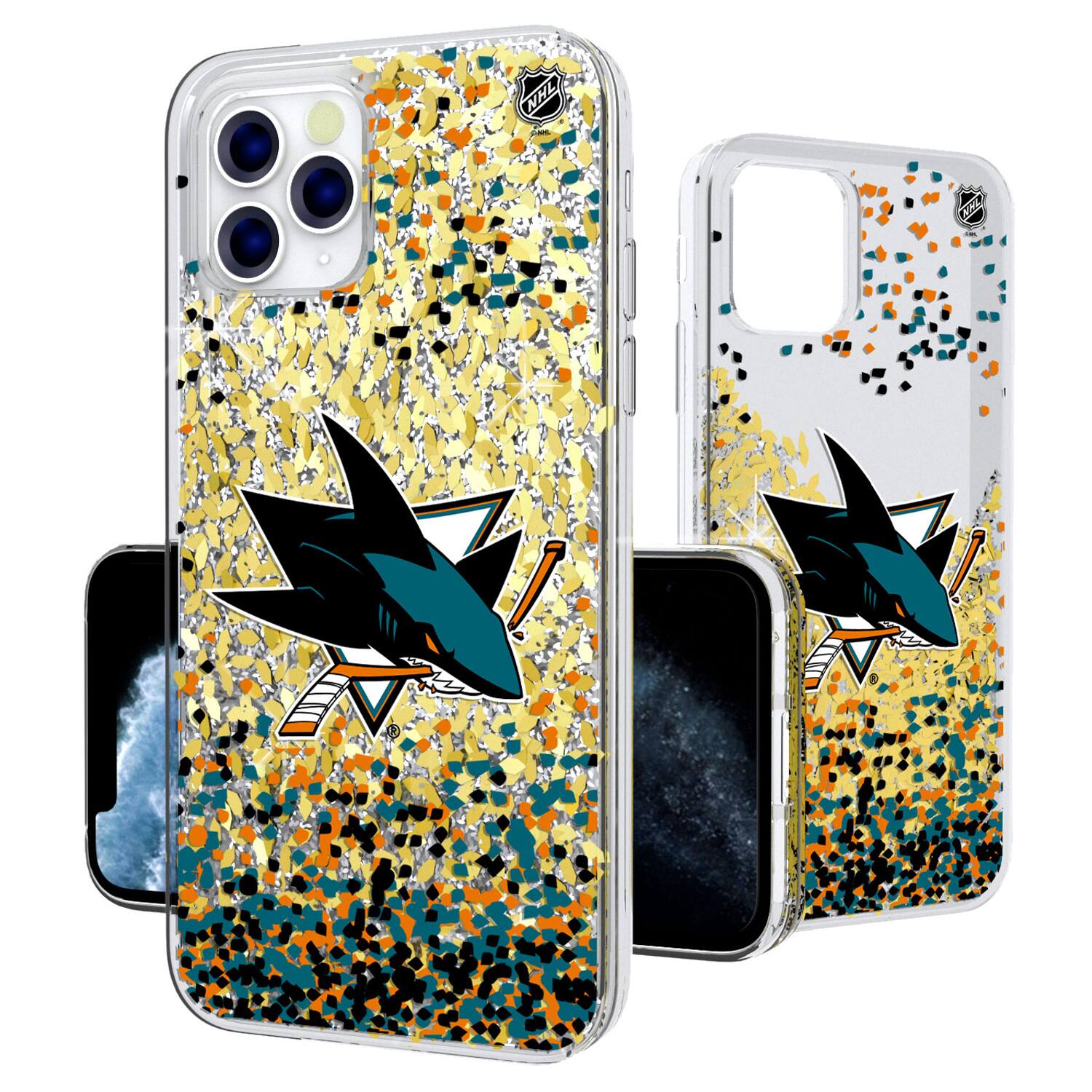 Keyscaper NHL San Jose Sharks iPhone Confetti Glitter Case 13 Pro ...